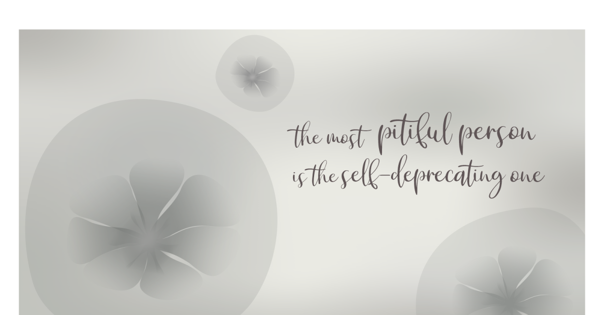 Fond abstrait gris avec un message inspirant d'autodérision