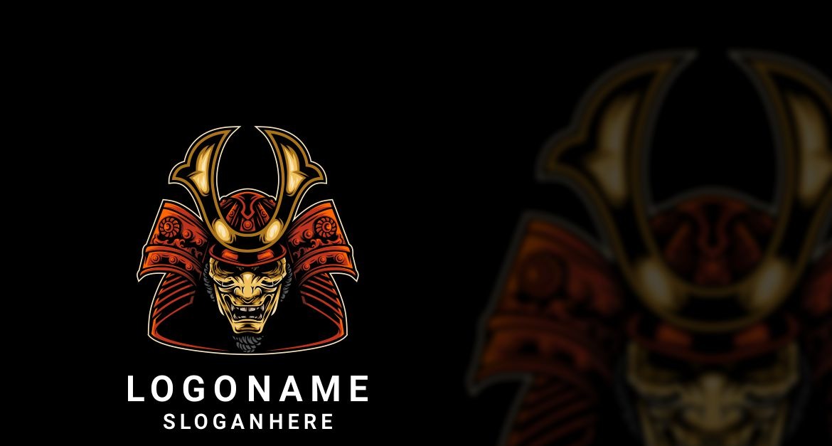 Projekt graficzny logo maski samuraja - TemplateMonster