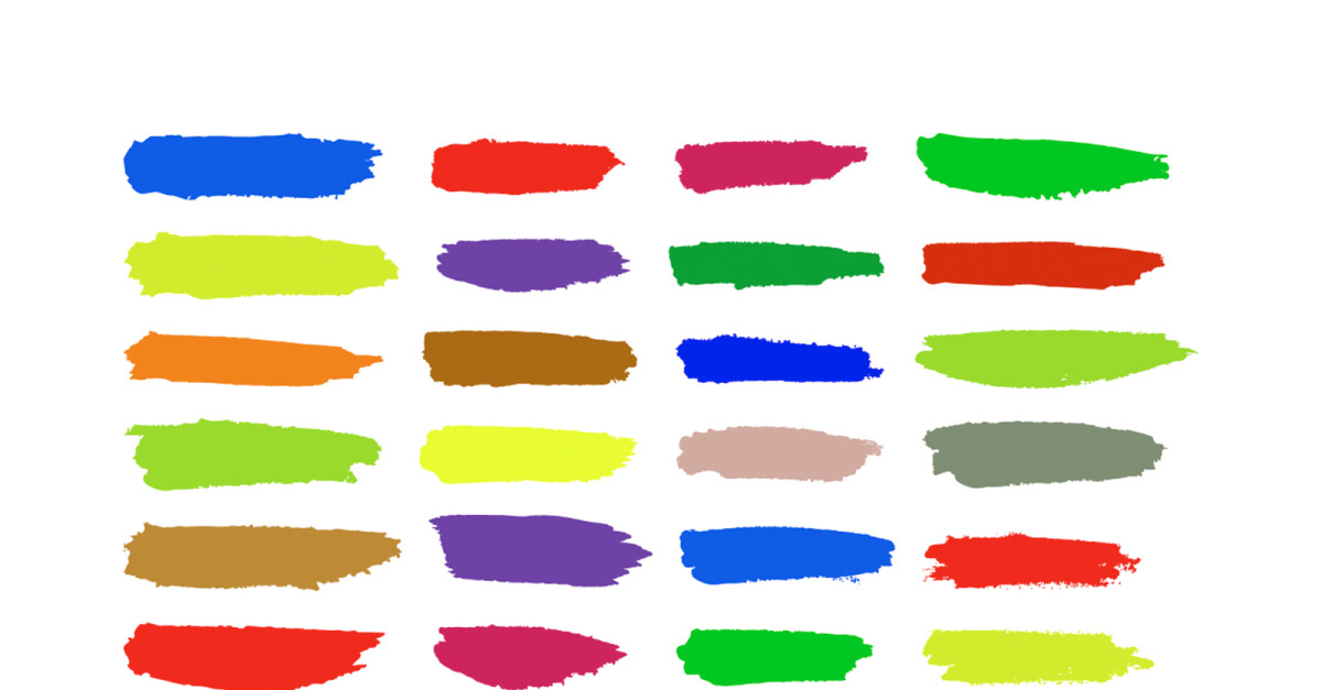 Colorful watercolor brush stroke set - TemplateMonster