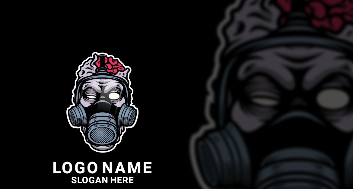Maschera Zombie Gask Graphic Logo Design - TemplateMonster