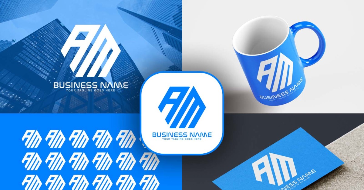 Professional AM Letter Logo Design For Your Business - Brand Identity