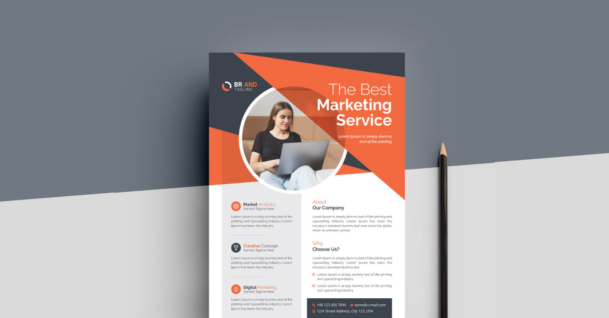 Modèle de flyer d'entreprise minimaliste gratuit