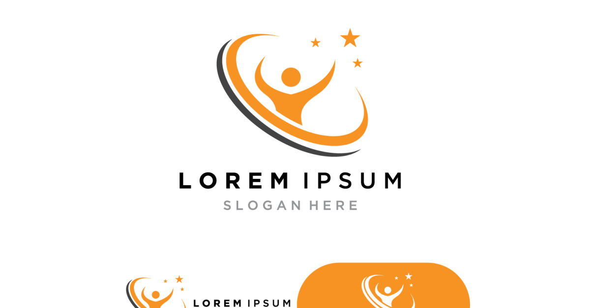 Logotipo de sucesso de pessoas e vetor de símbolo v2