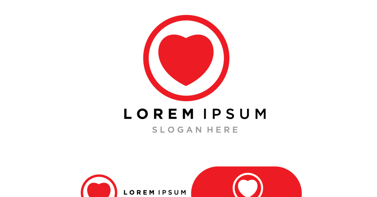 Love heart logo and symbol template vector 2