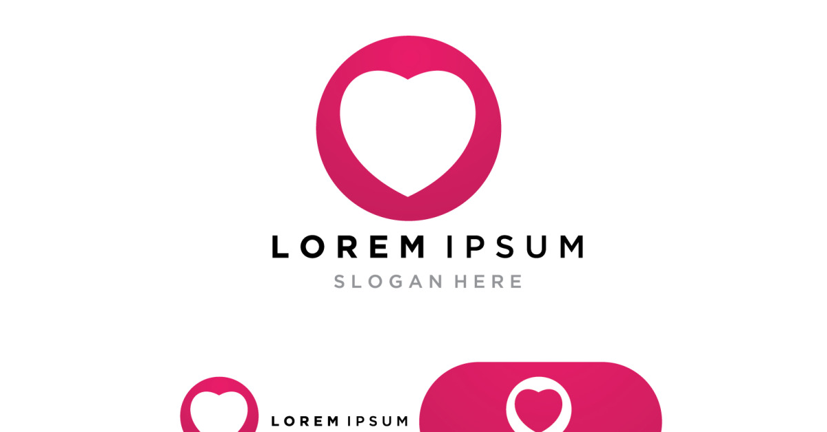 Love heart logo template and symbol vector1