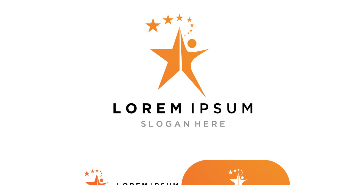 Gente estrella éxito logotipo símbolo vector v4