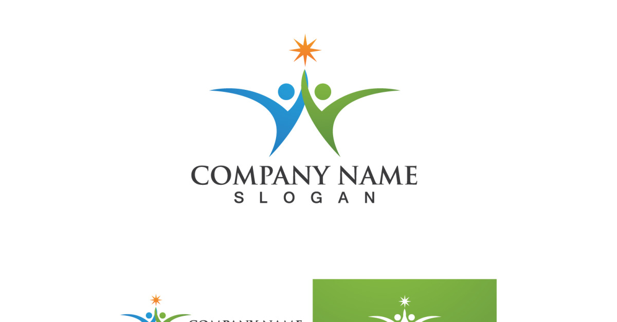 İnsanlar yıldız başarı logo tasarım simge vektör v1 atlamak