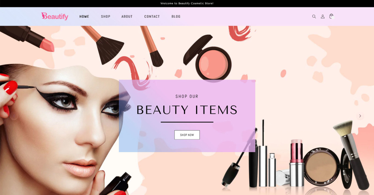 Beautify - Beauty Cosmetic Boutique skincare tema shopify 2.0, modelo de site Shopify