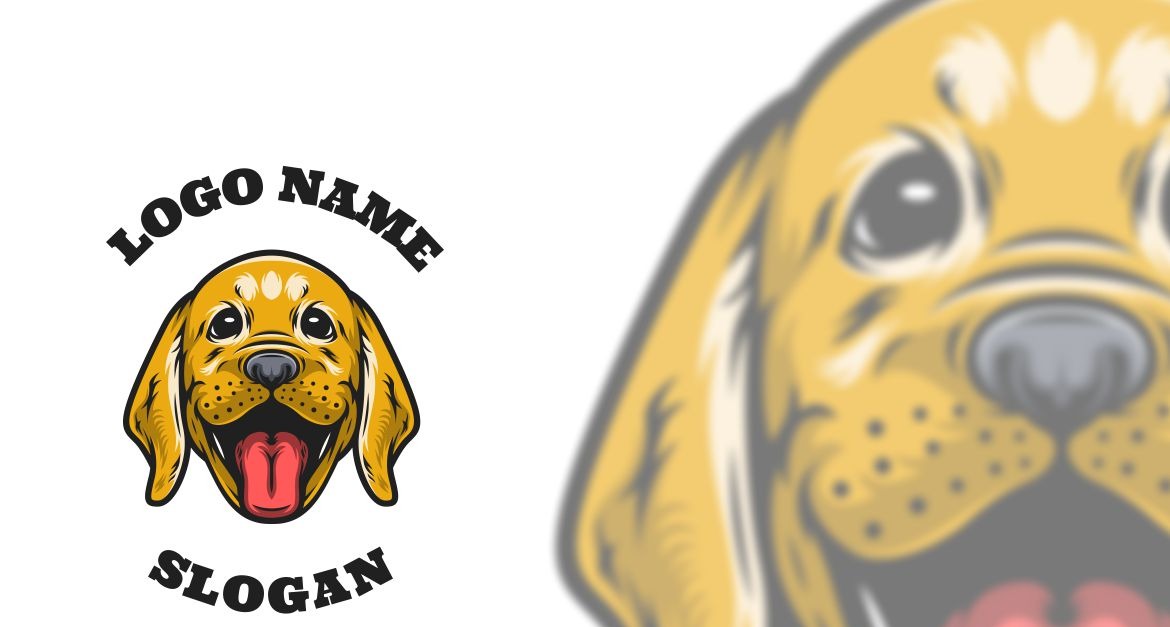 Golden Retriever Graphic Logo Design - TemplateMonster
