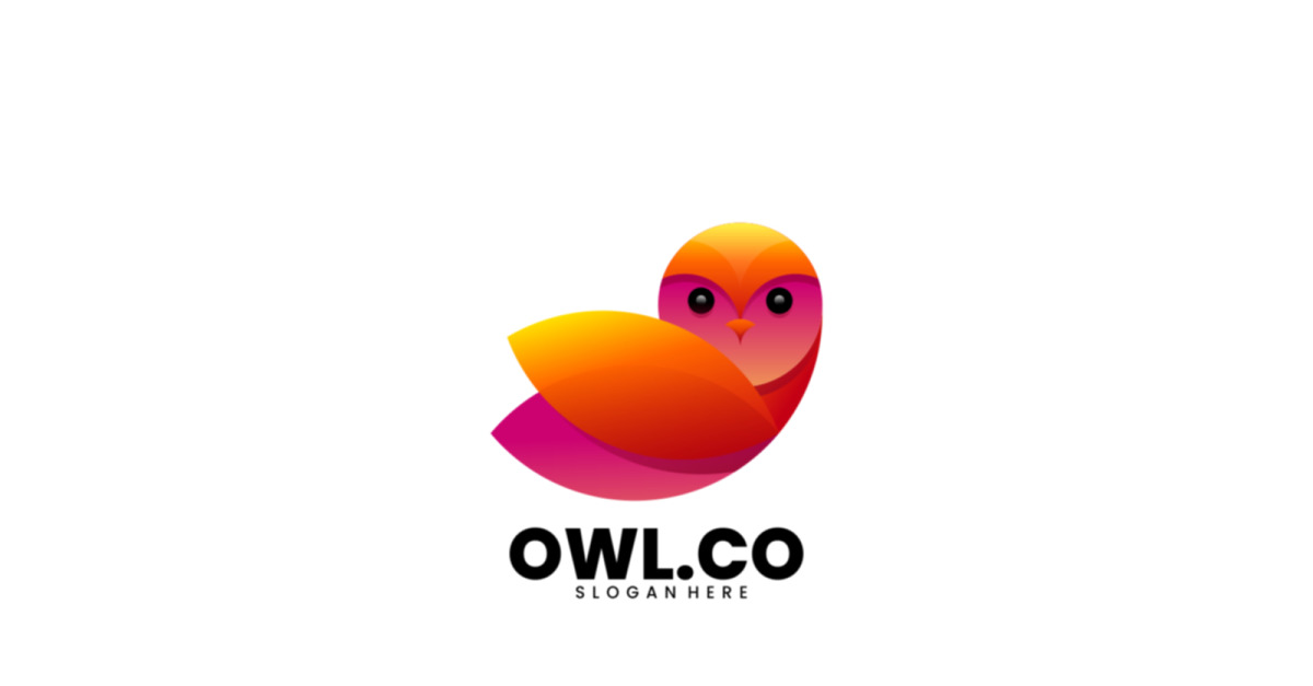 Hibou Gradient Coloré Logo Style 1 #312237 - TemplateMonster