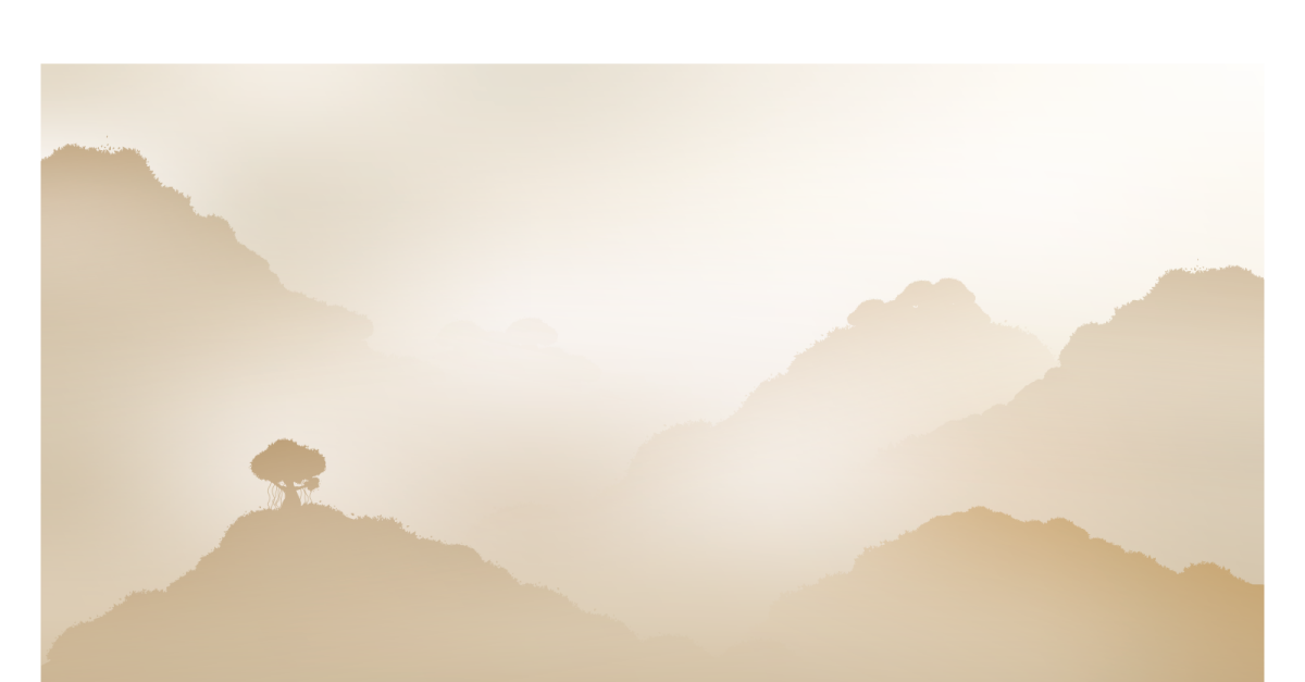 Yellow Background Image with Mountain Landscape