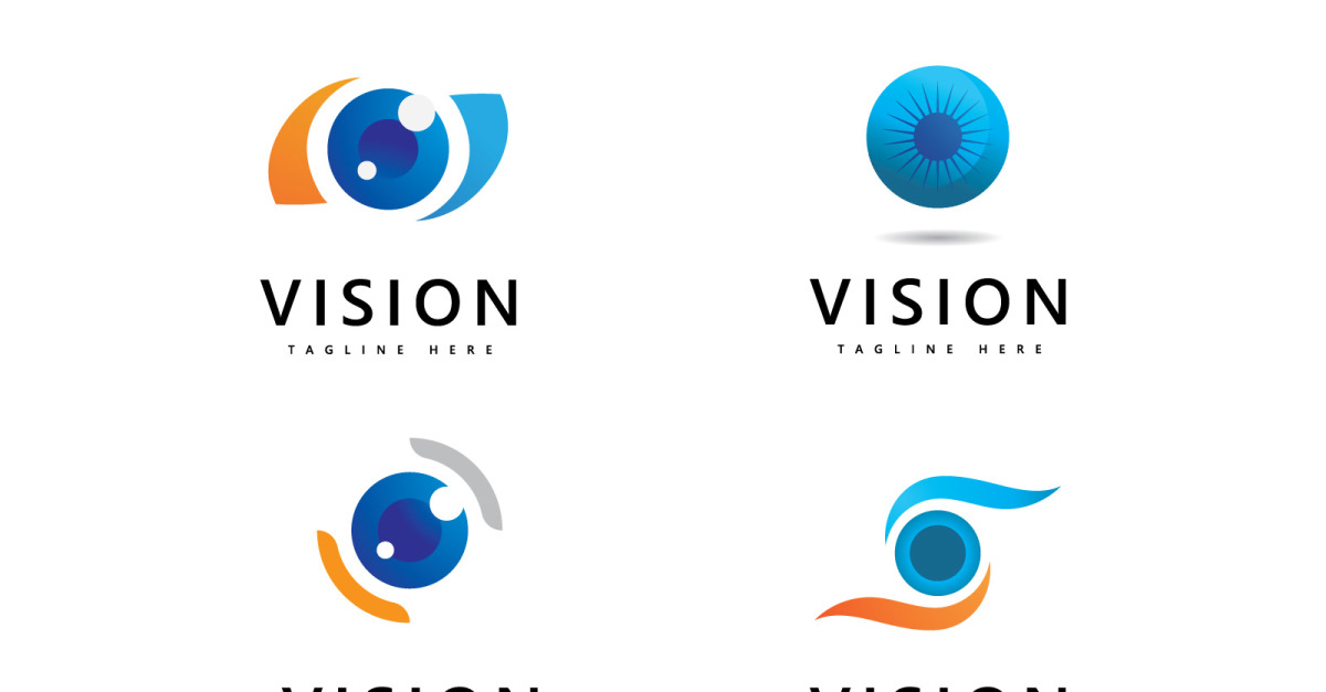 Abstract Eye Logo Letter, vision eye symbol vector template design V10