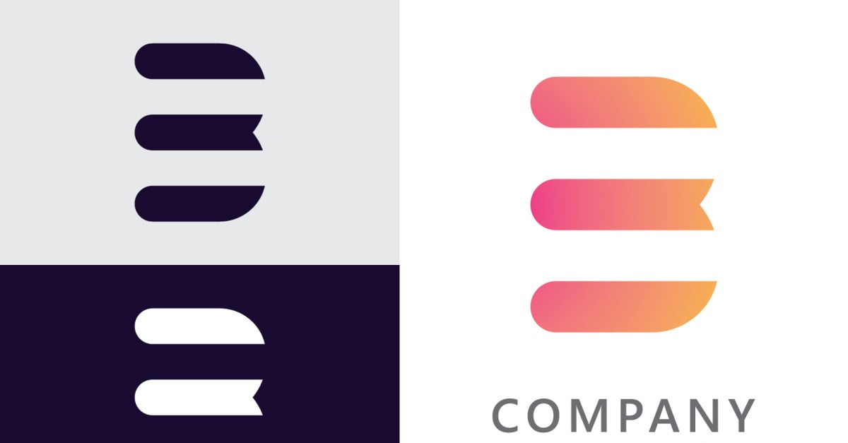 Letter B. Emblem logo and identity icon templates V2