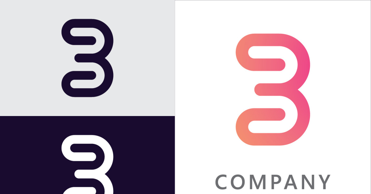 Letter B. Emblem logo and identity icon templates V4