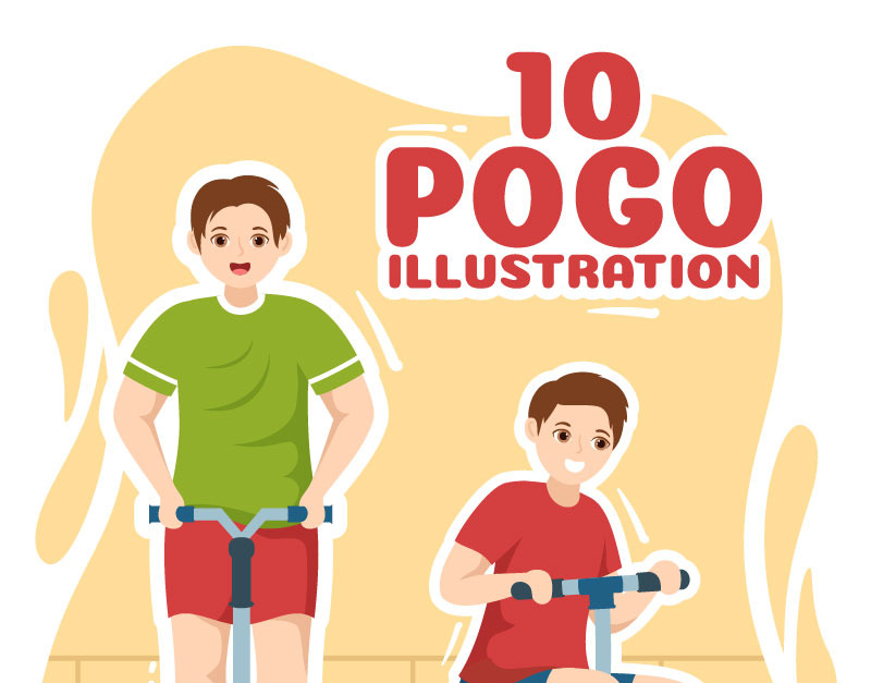 10 Sport Jump Pogo Illustration #312427 - TemplateMonster