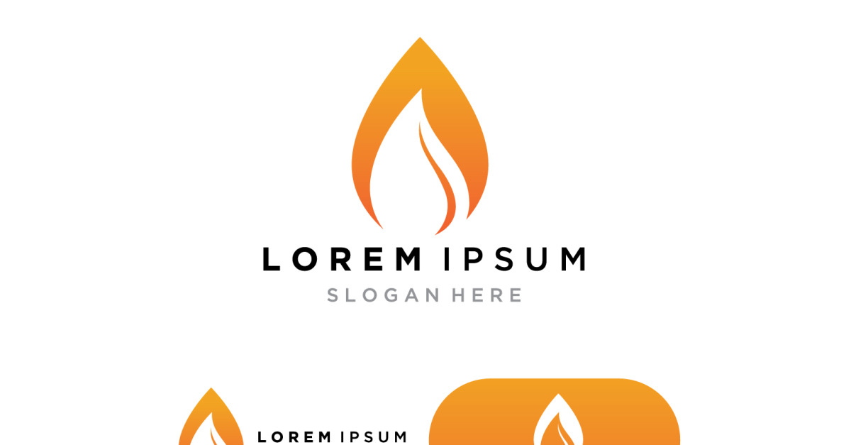 Ateş alev simgesi logo vektör tasarım şablonu 2