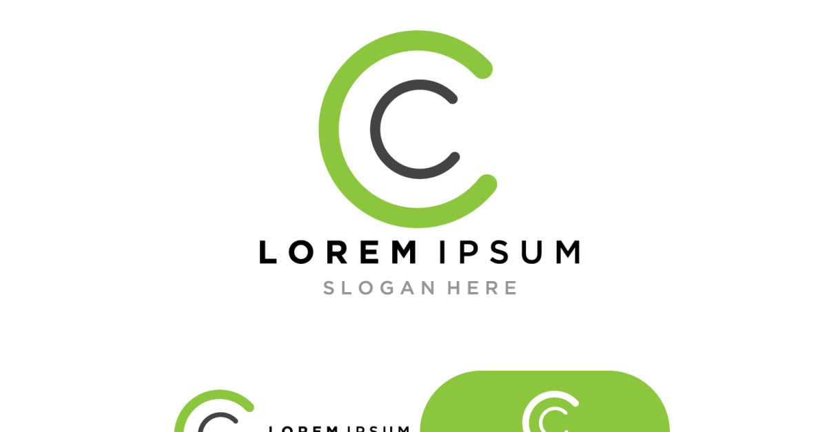 C Circle logo Template vector icon design v1