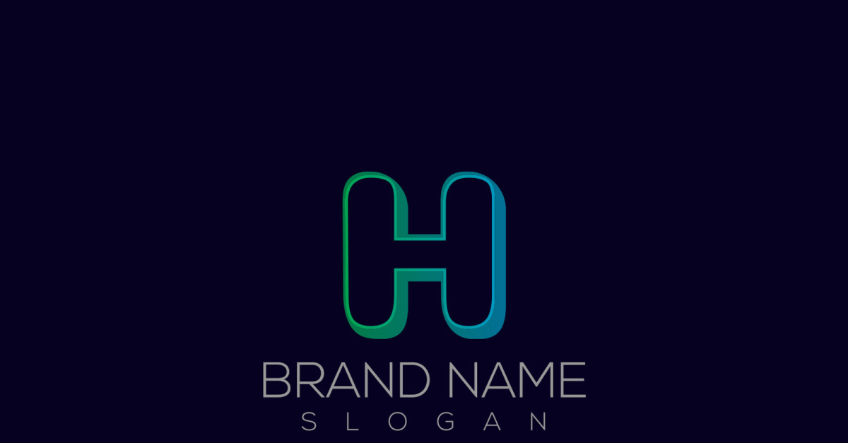 3D H Logo Vector | Gradient 3D Letter H Logo Design