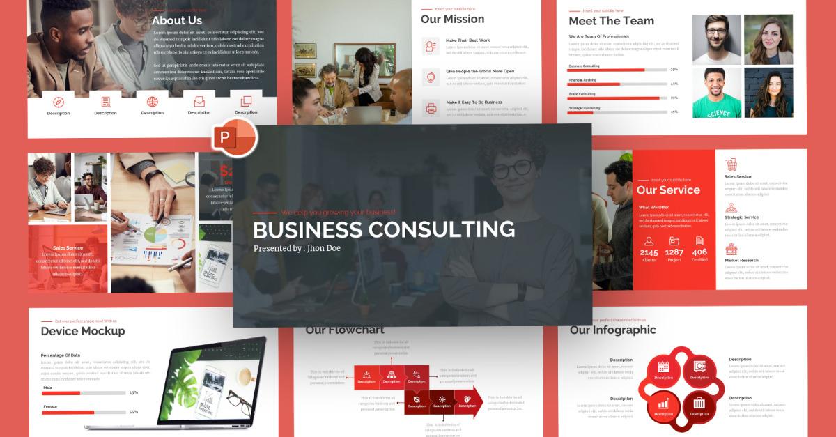 Conseils Business Consulting Modèles des présentations PowerPoint