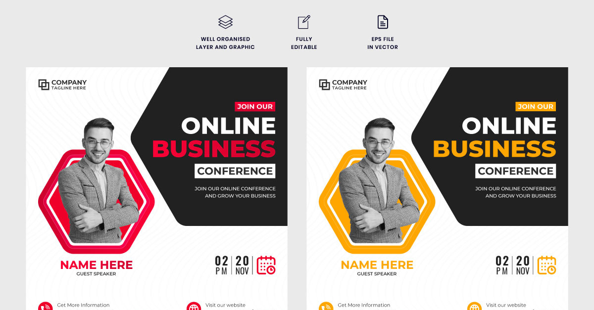 Online webinar and conference poster - TemplateMonster