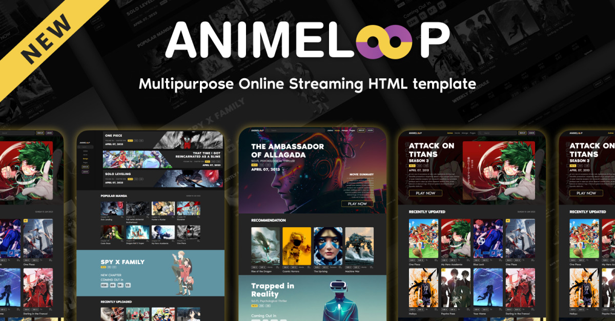 Anime Loop - Plantilla de transmisión en línea de anime y películas