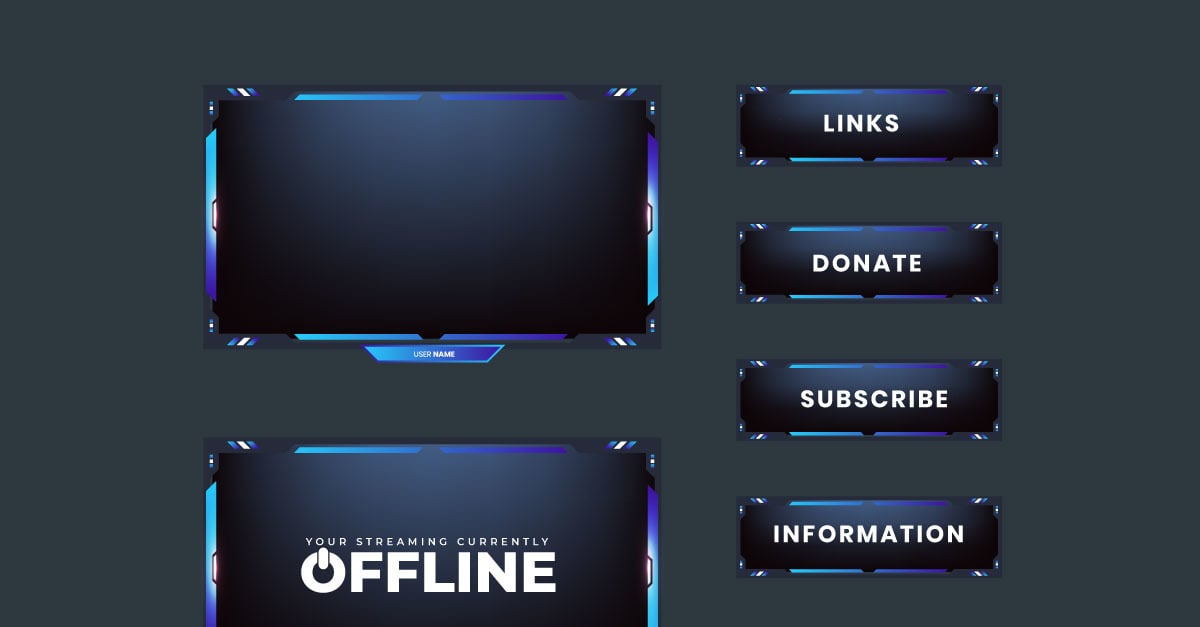 Futuristic gaming overlay vector design template