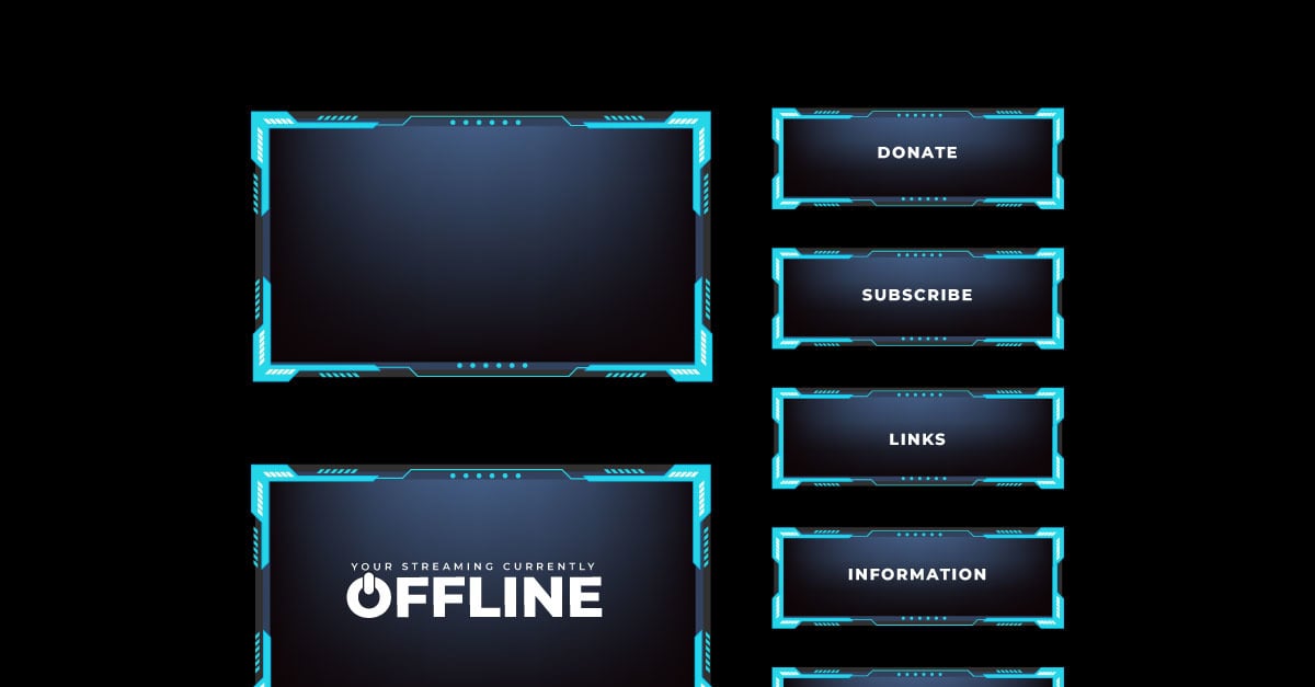 Live streaming overlay template vector - TemplateMonster