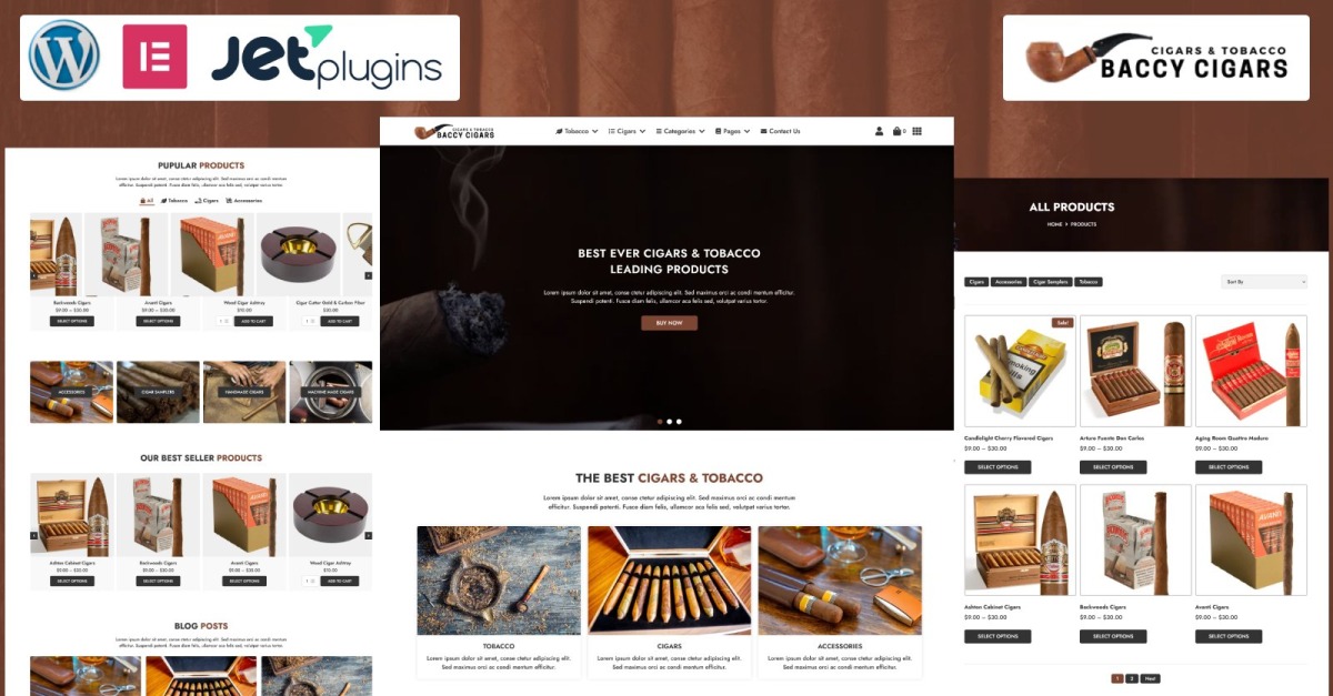 Baccy Cigars - Cigars & Tobacco WordPress Theme