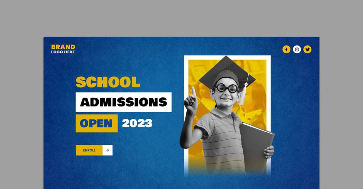 Free School Admission Open Web Banner - TemplateMonster
