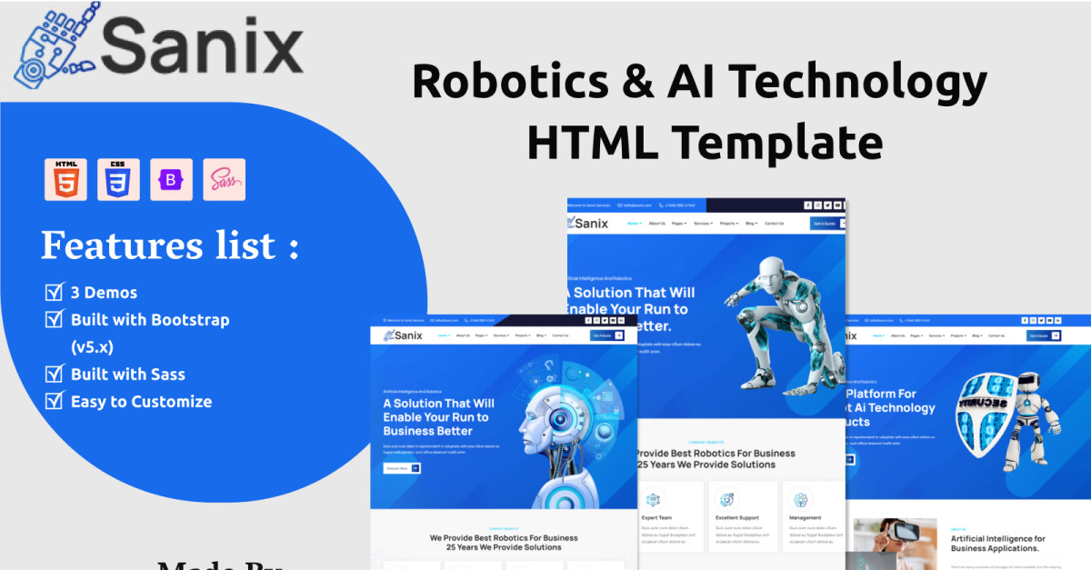 Sanix - Robotics & AI Technology HTML Template