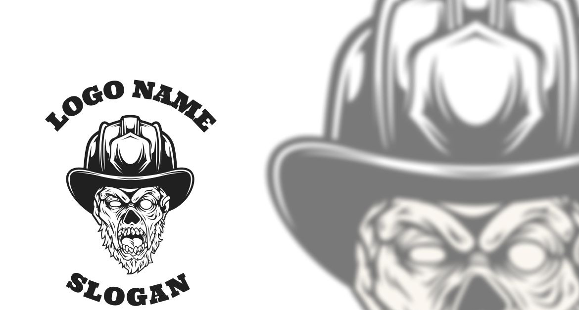 Zombie Firefighter Graphic Logo Design - TemplateMonster