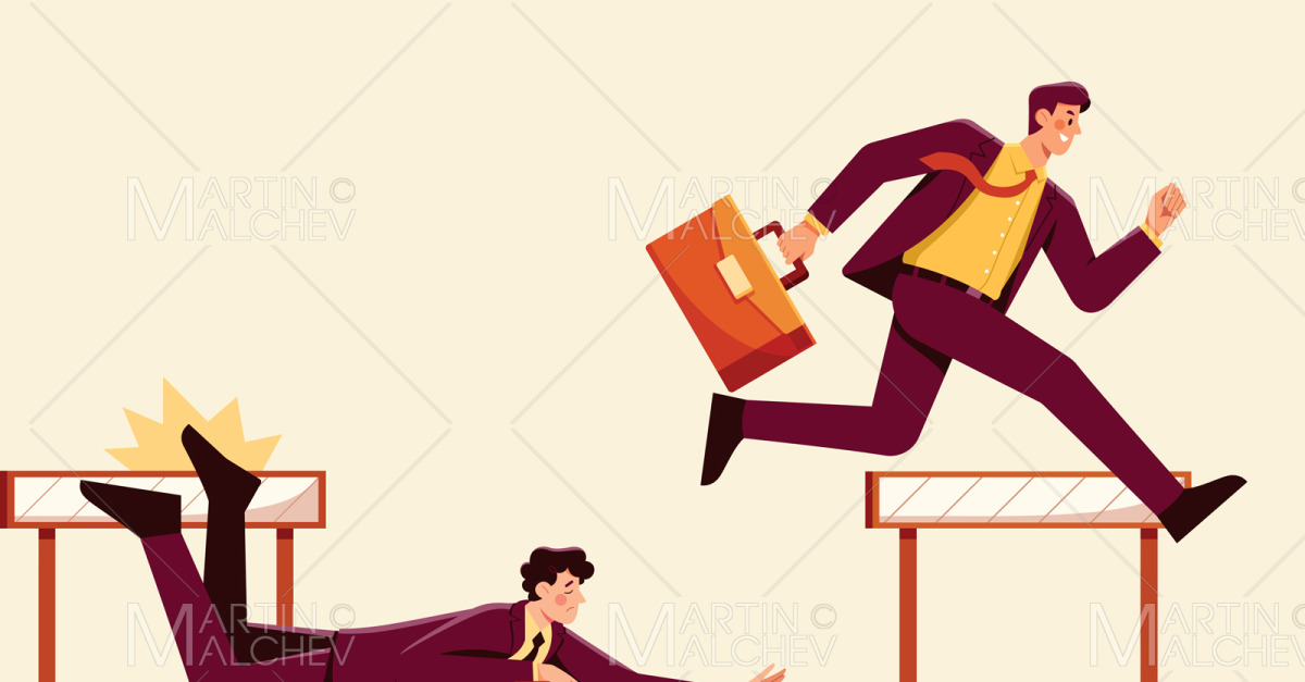 Businessmen Competition Concept Vector Illustration