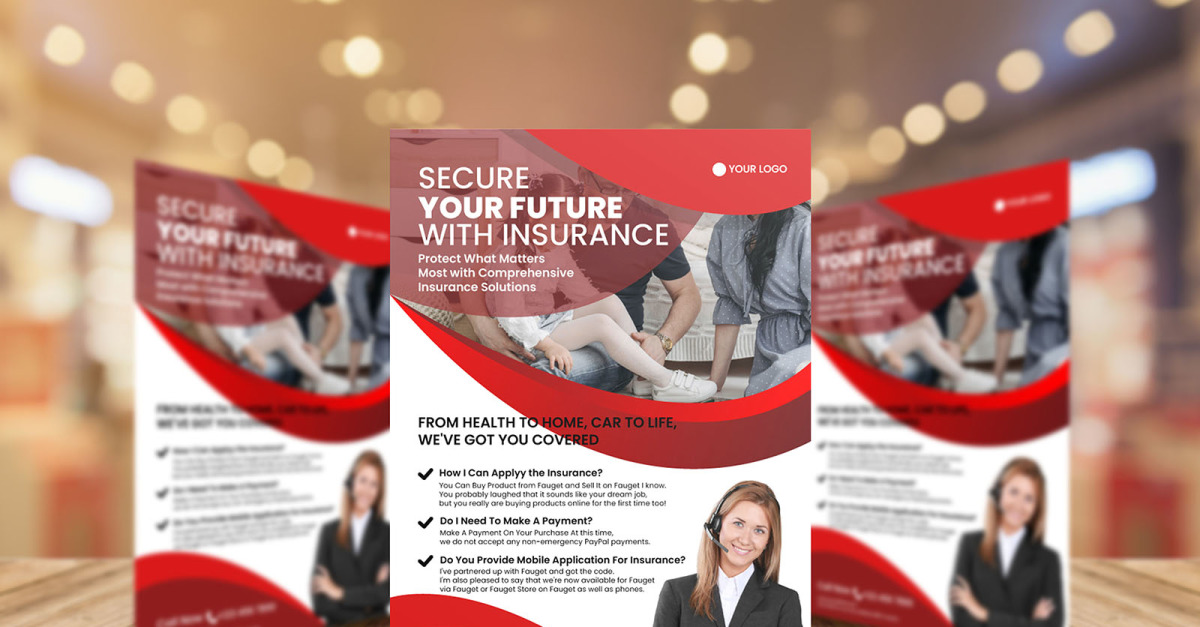 Insurance Flyer Template Design 2 #313207 - TemplateMonster