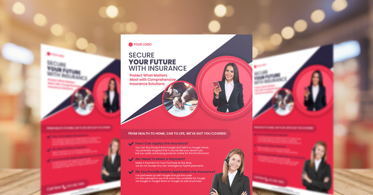 Insurance Flyer Template Design #313205 - TemplateMonster