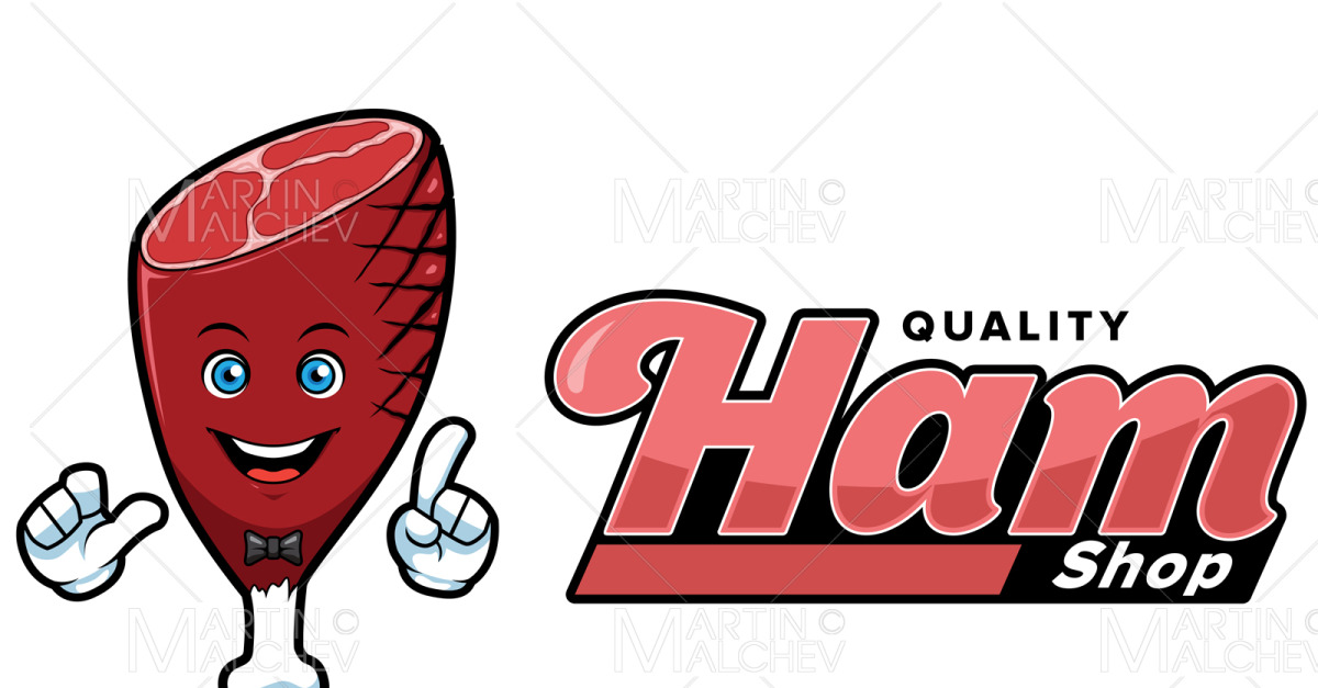 Ham Shop Mascot Vector Illustration #313318 - TemplateMonster