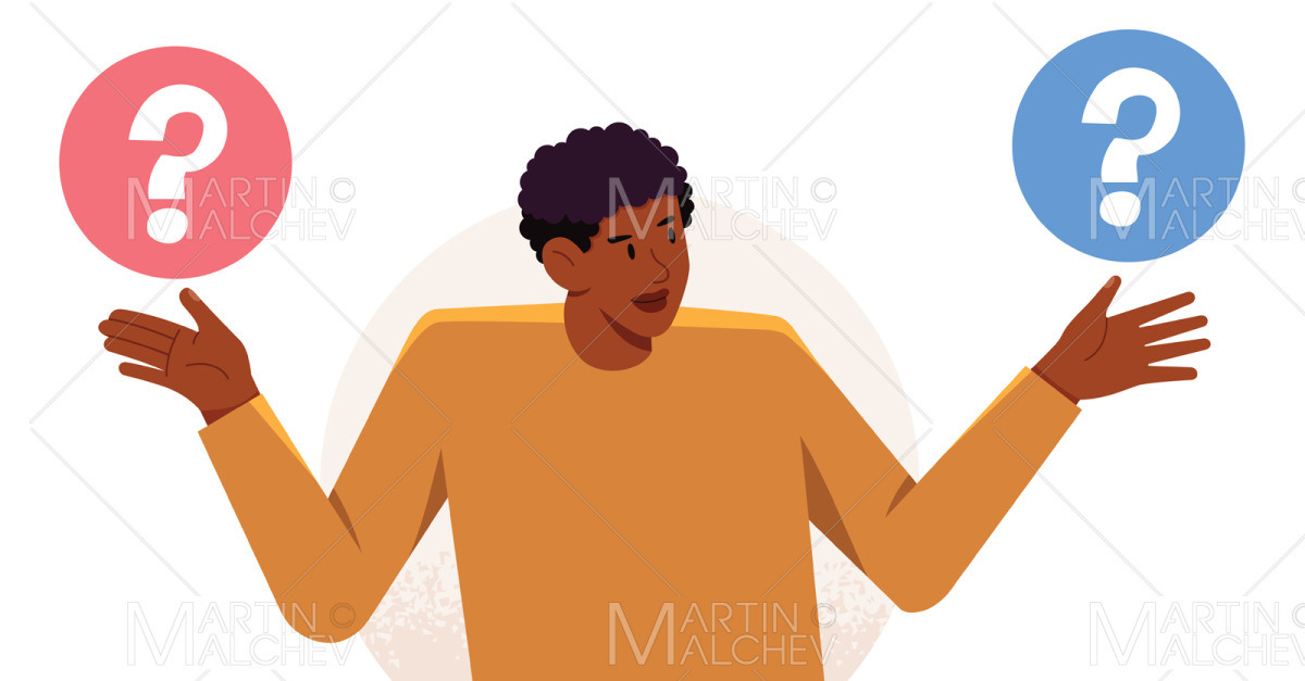 Illustration vectorielle perplexe homme confus