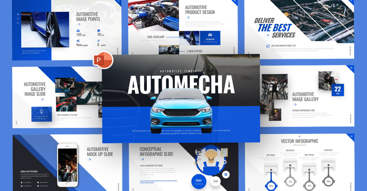 AutoMecha Automotriz Plantilla de PowerPoint