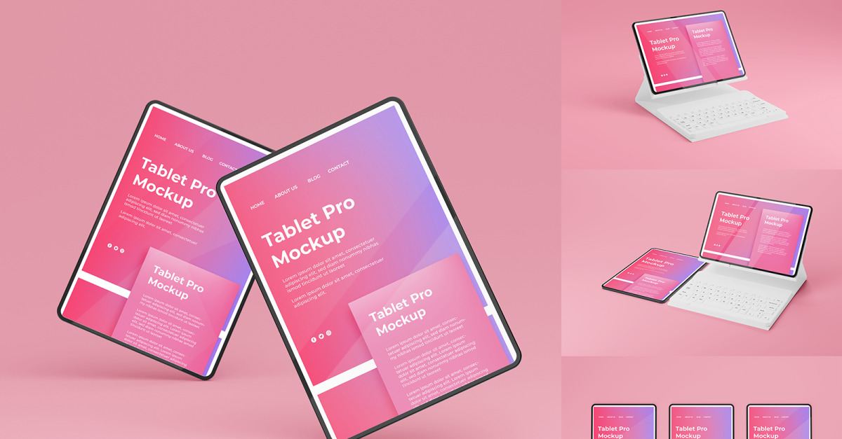 Bundle Tablet Pro Mockup Template #313473 - TemplateMonster