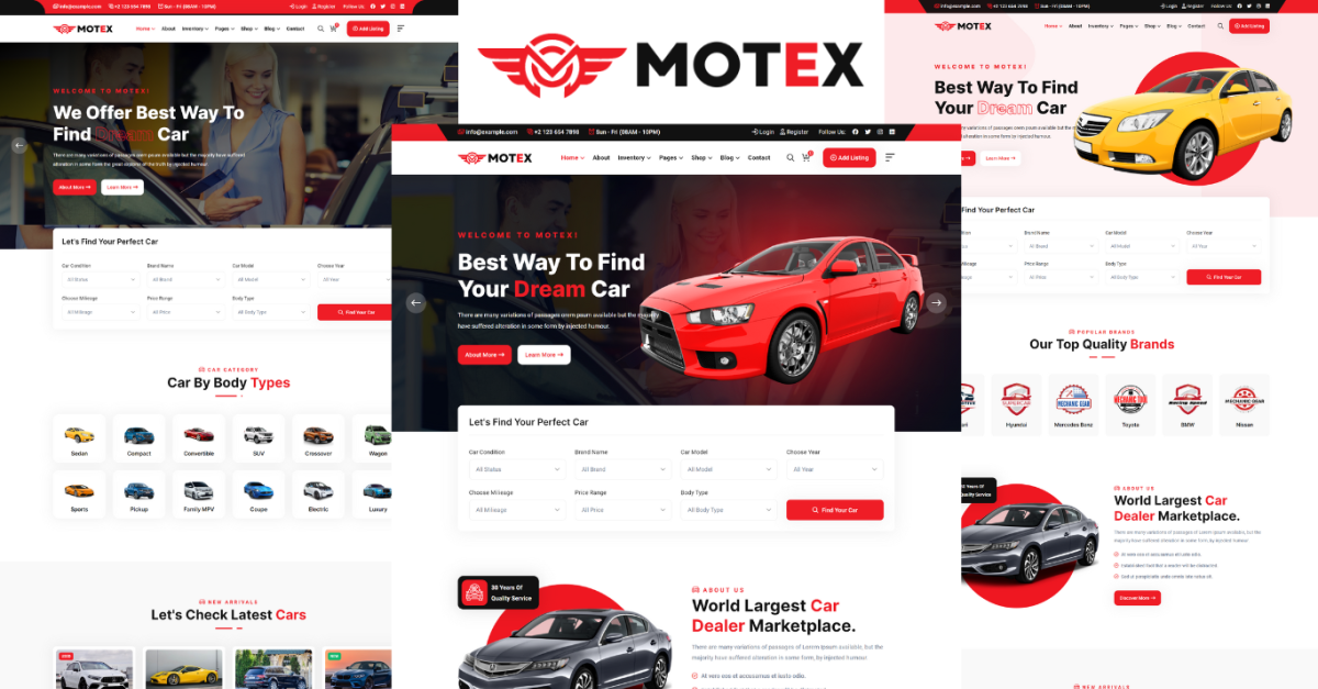 Motex - Plantilla HTML5 para concesionarios de automóviles y automóviles