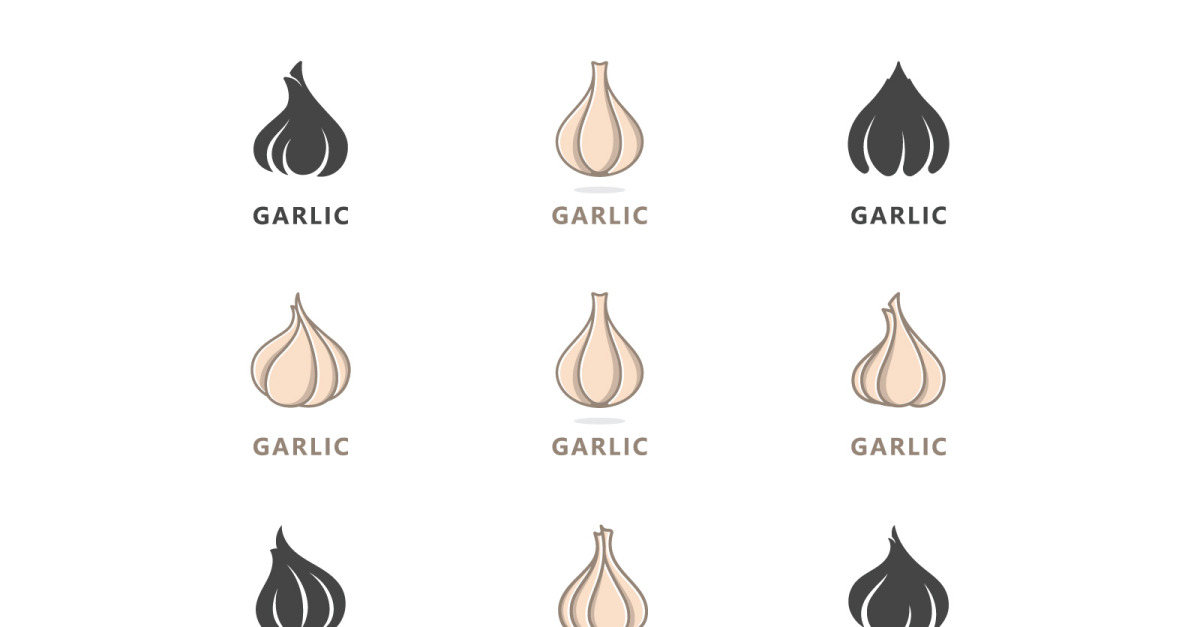 Garlic logo icon vector illustration V15 - TemplateMonster