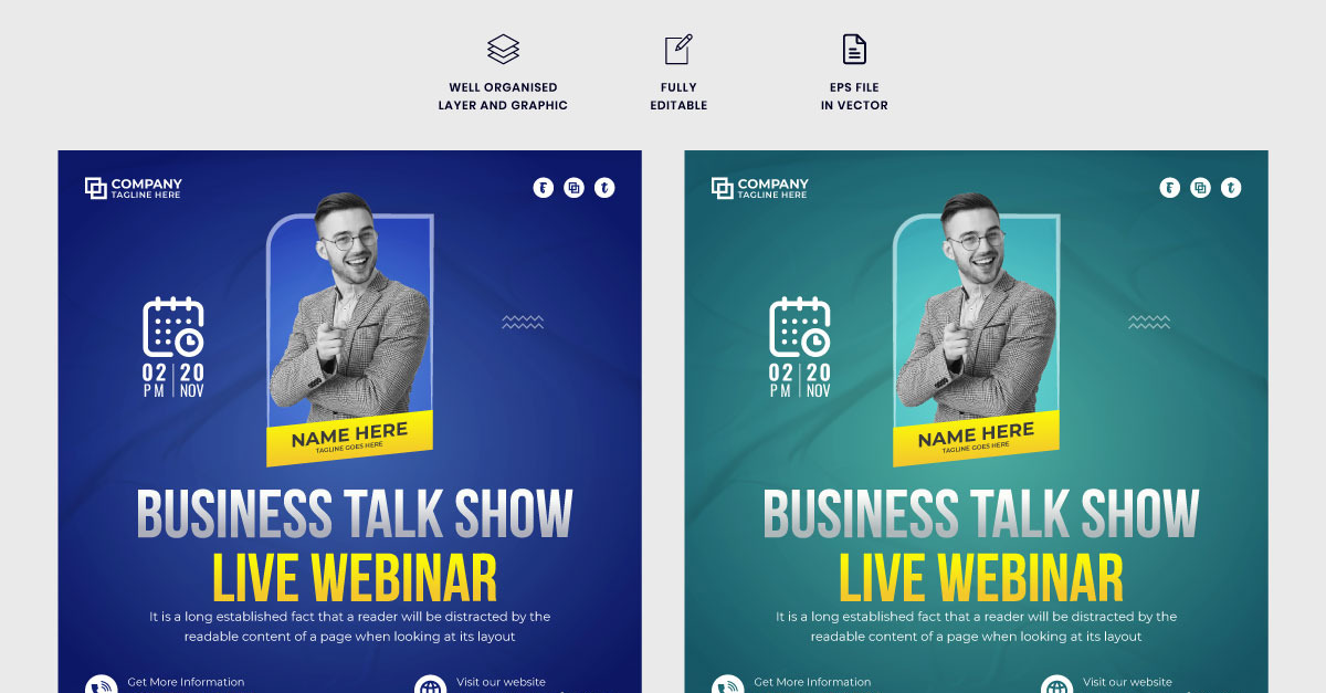 Office conference invitation poster #313720 - TemplateMonster