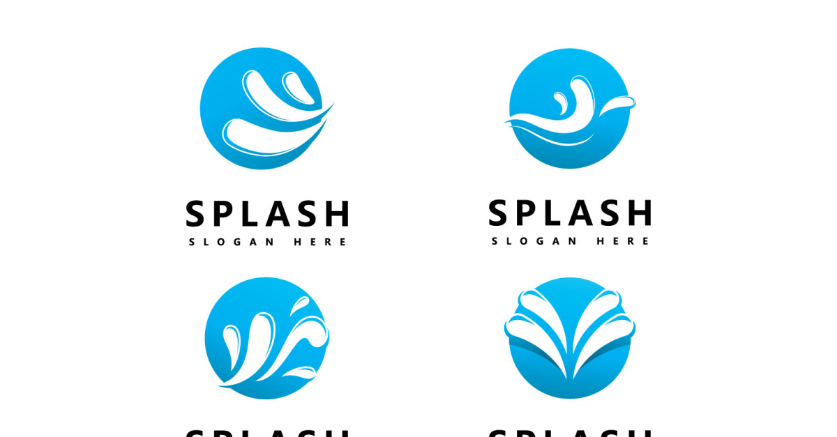 Water wave Splash symbol and icon Logo Template vector V14