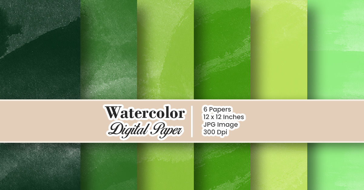 Green pastel watercolor digital paper or splashing texture background
