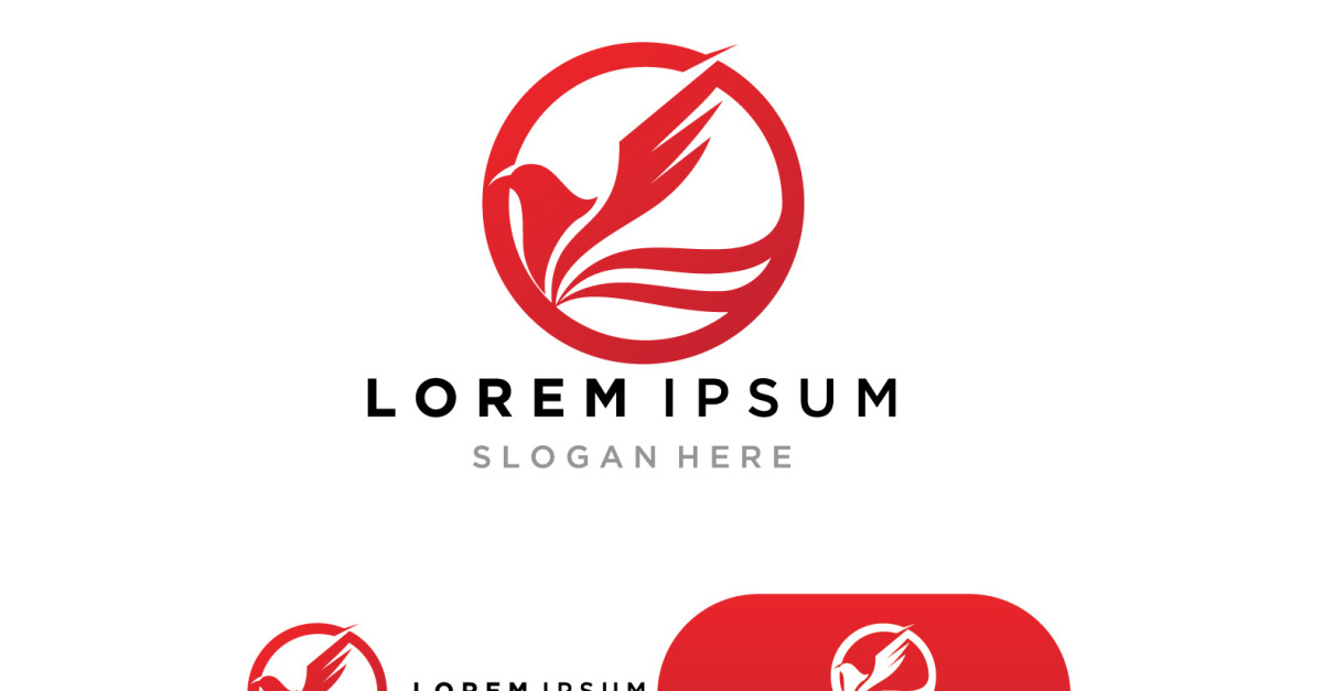 Plantilla de vector de diseño de logotipo de icono de pájaro águila