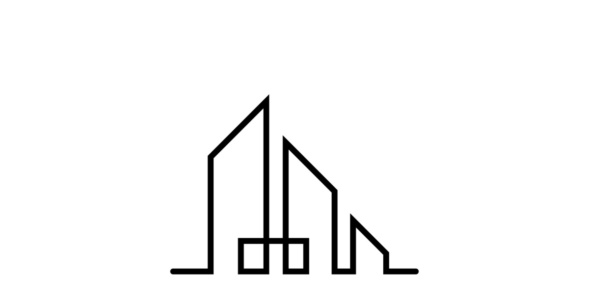 Modern line art City design logo template v5