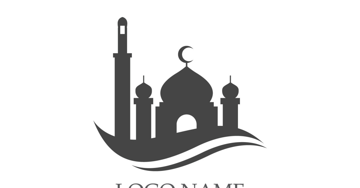 Mosque Moslem logo vector Illustration design template v1