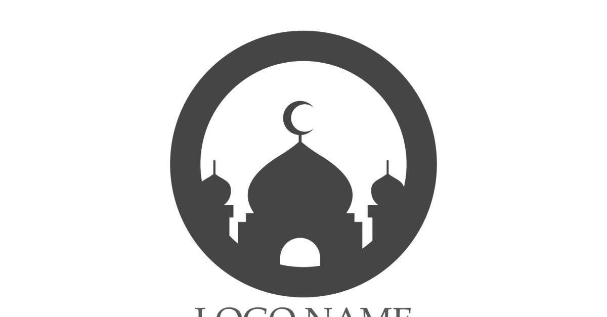 Mosque Moslem logo vector Illustration design template v4