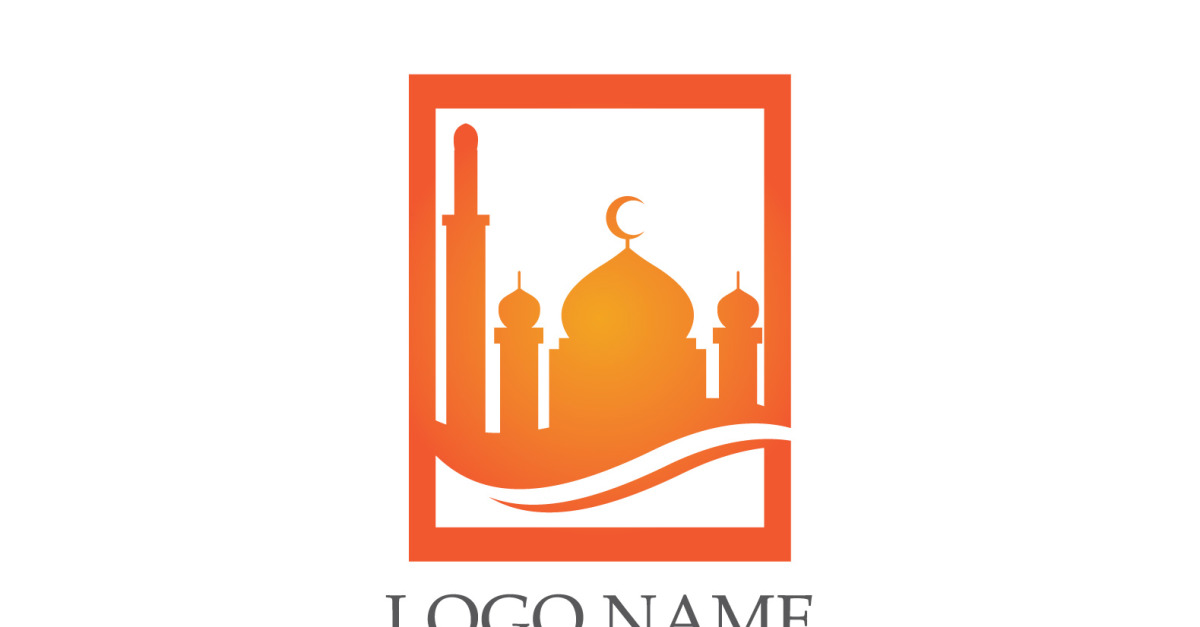 Mosque Moslem logo vector Illustration design template v5