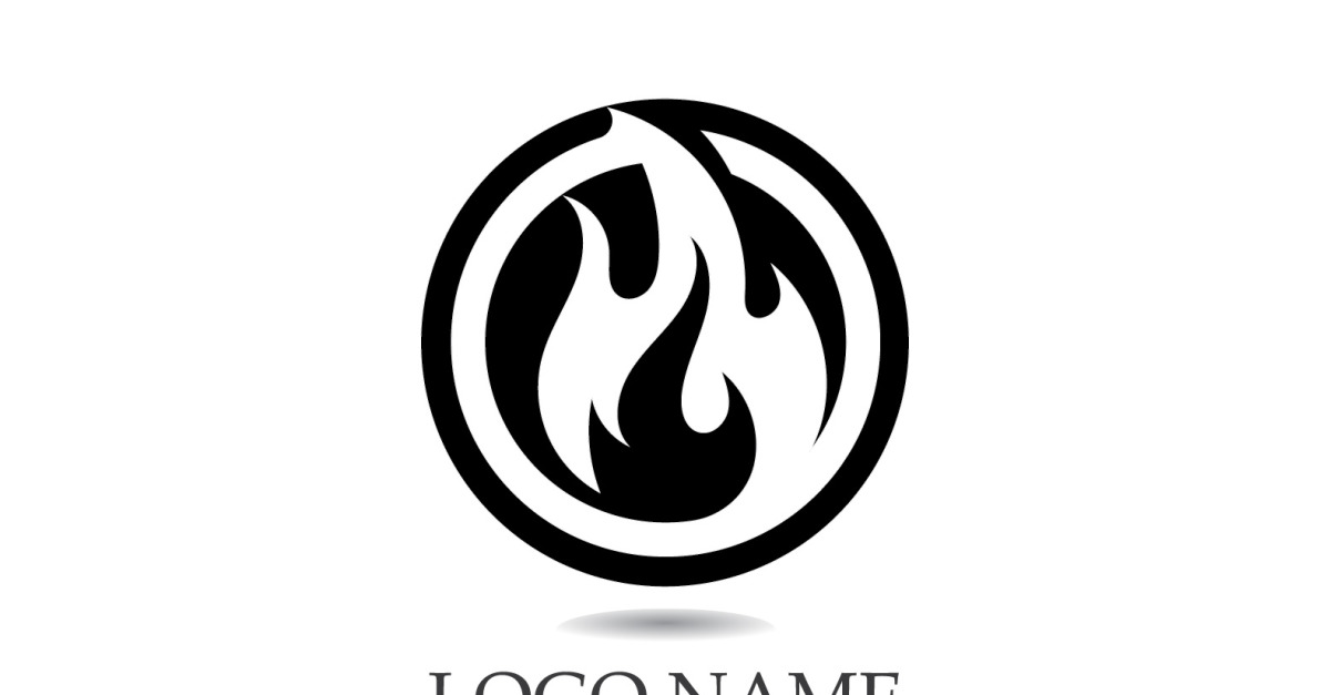 Feu et flamme pétrole et gaz symbole logo vectoriel v65