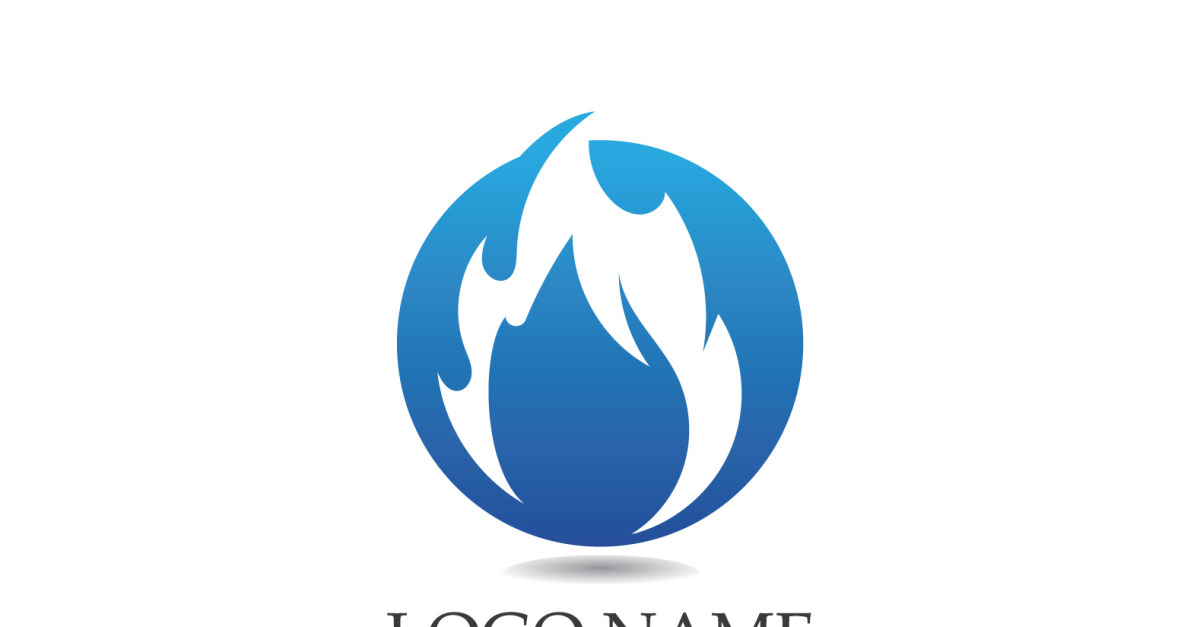 Fire and flame oil and gas symbol vector logo v104
